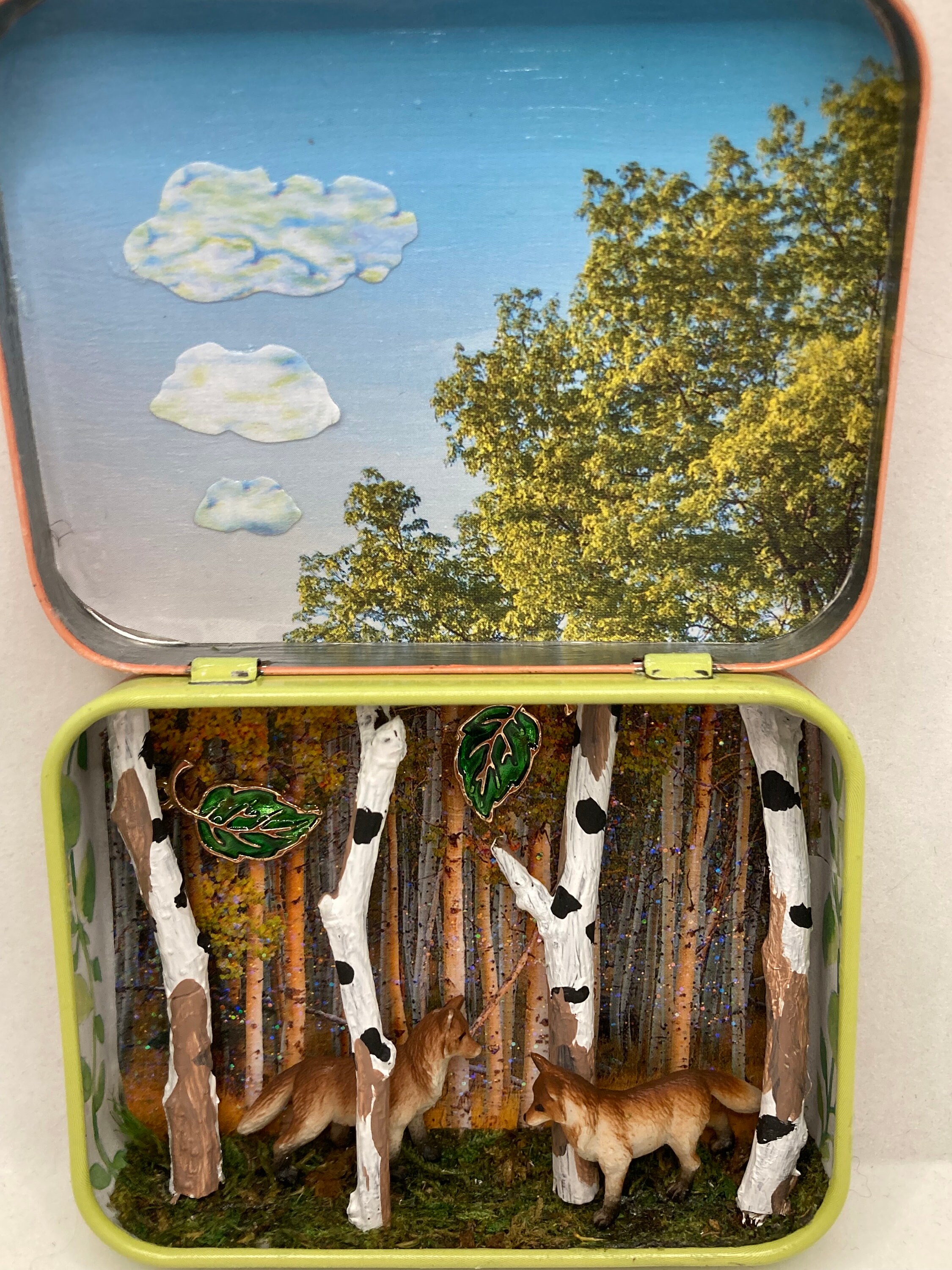 Mini Diorama forest With Foxes - Etsy