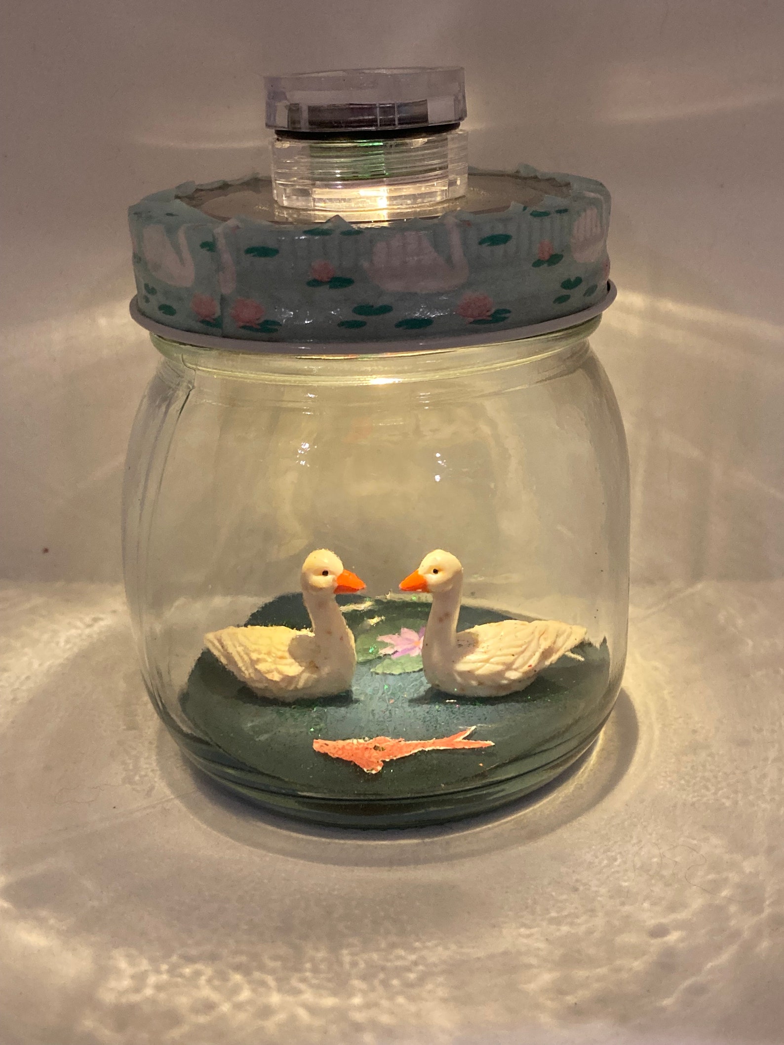 Mason Jar Night Light “swan Lake” - Etsy