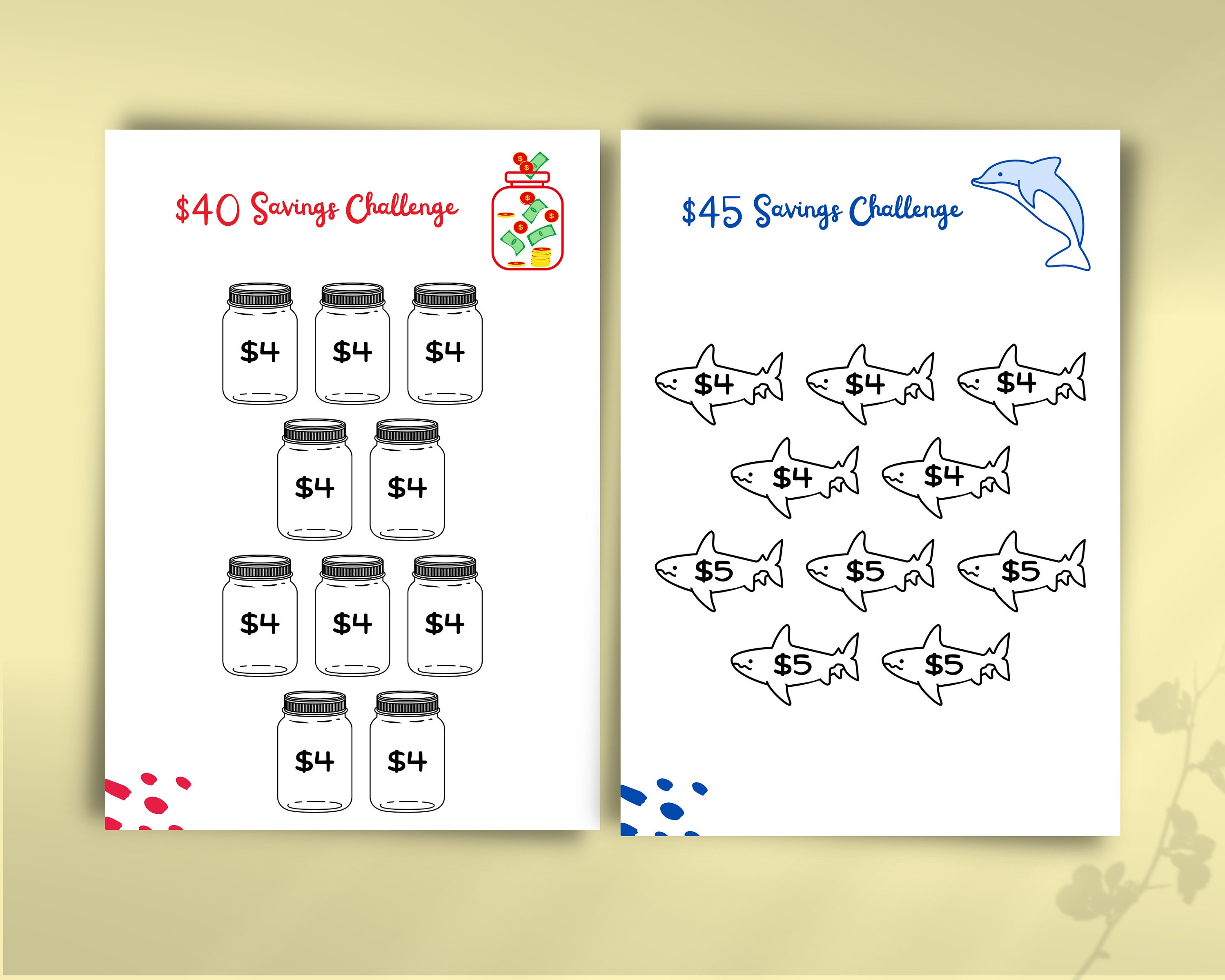 Kids Savings Challenge Tracker, Savings Tracker Printable, Savings Goal ...