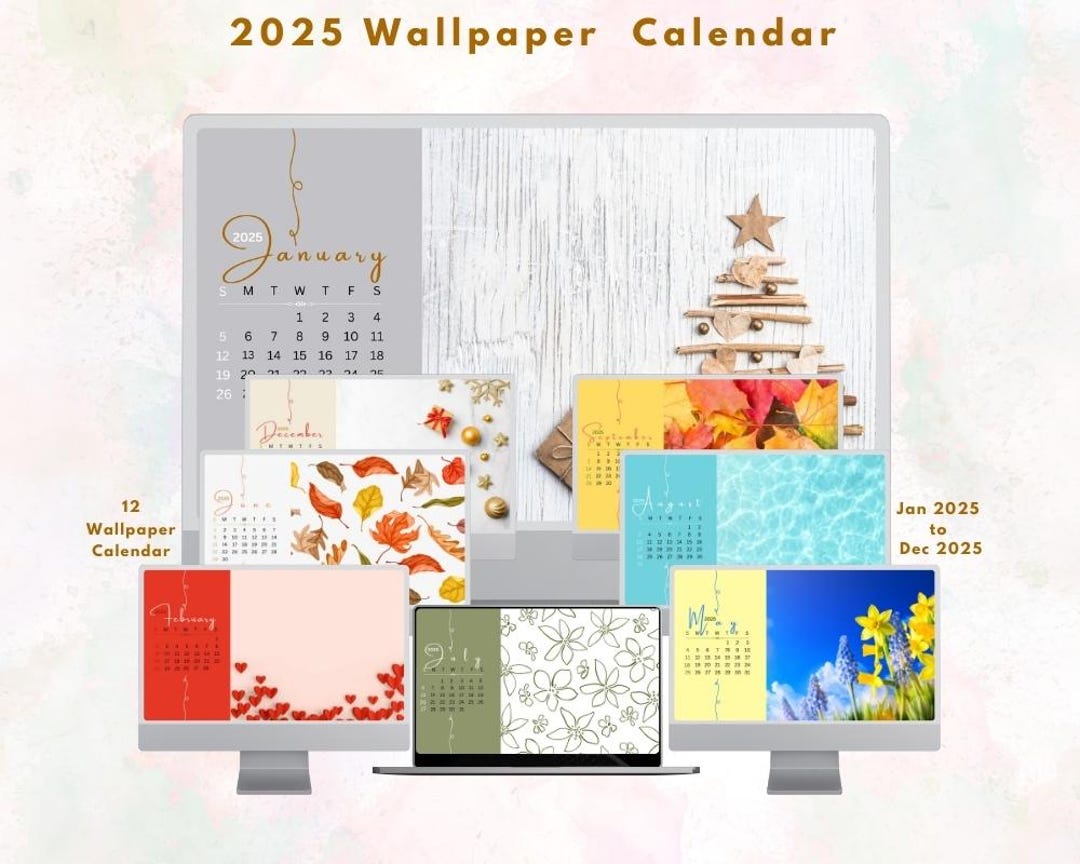 2025 Calendar Desktop Wallpaper Organizer Patterned Desktop Desktop ...