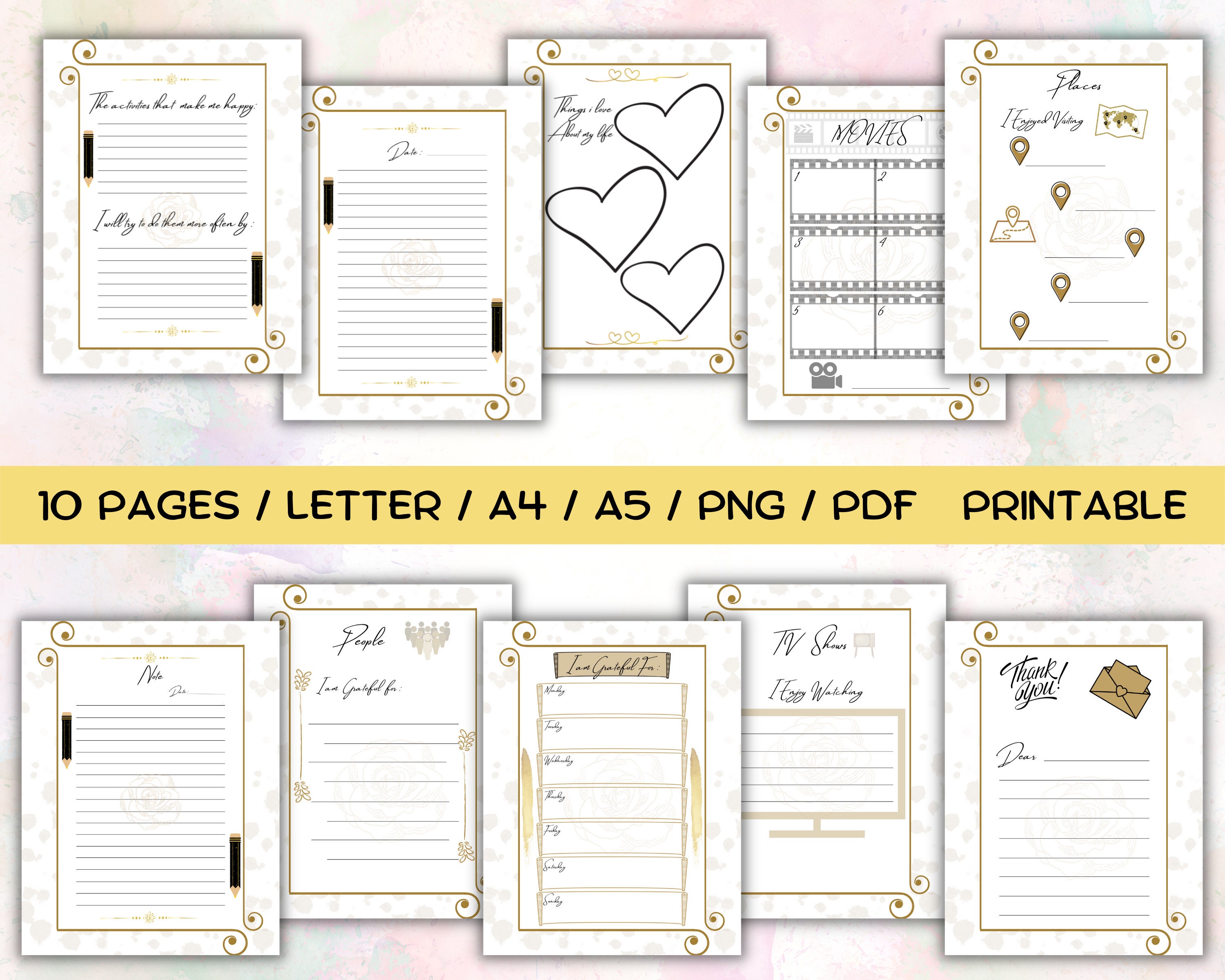 Positivity Diary and Gratitude Journal Printable Gratitude - Etsy