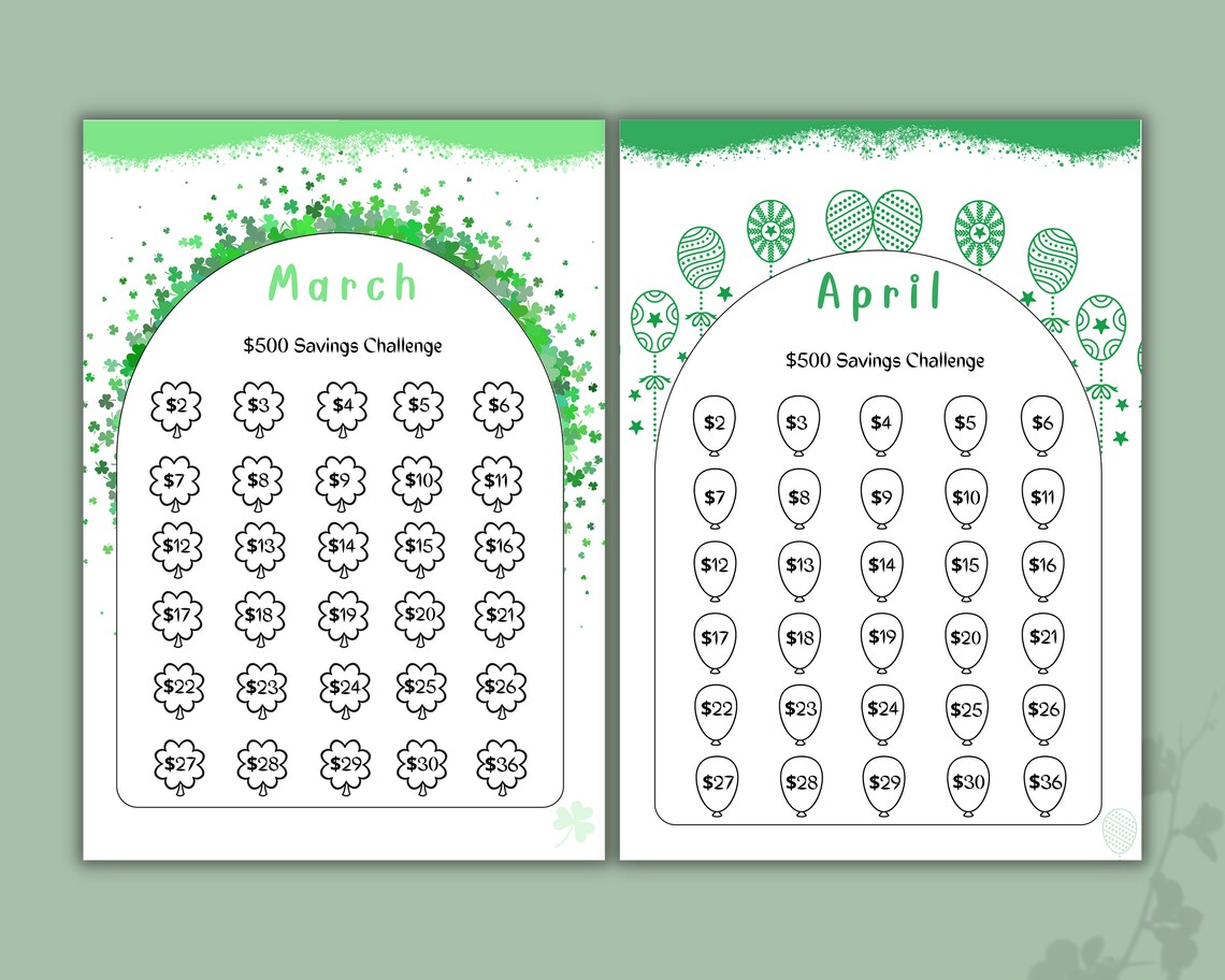 Monthly Savings Tracker & Printable Budget : Save Money and - Etsy