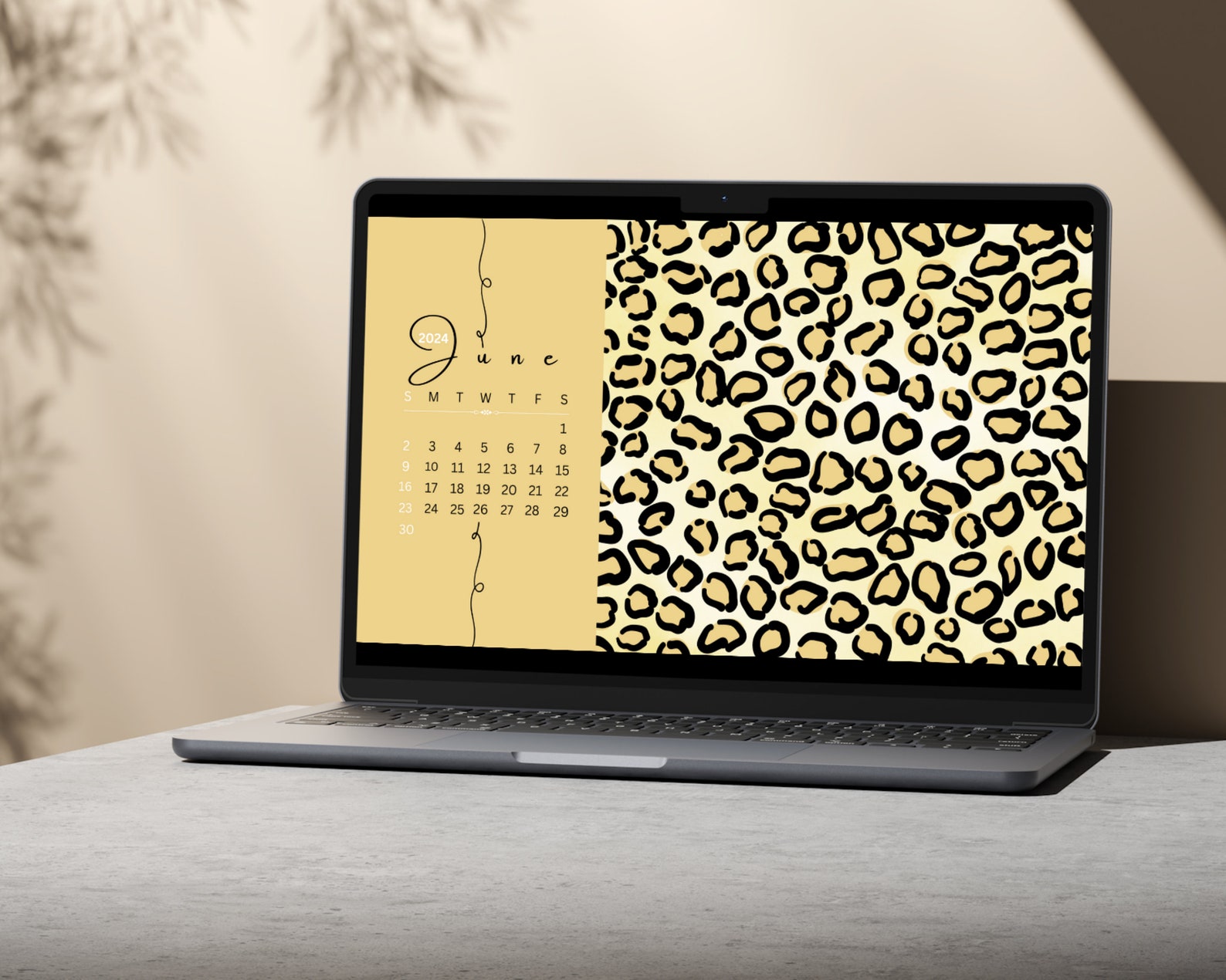 2024 Calendar Leopard Background Desktop Wallpaper Organizer - Etsy