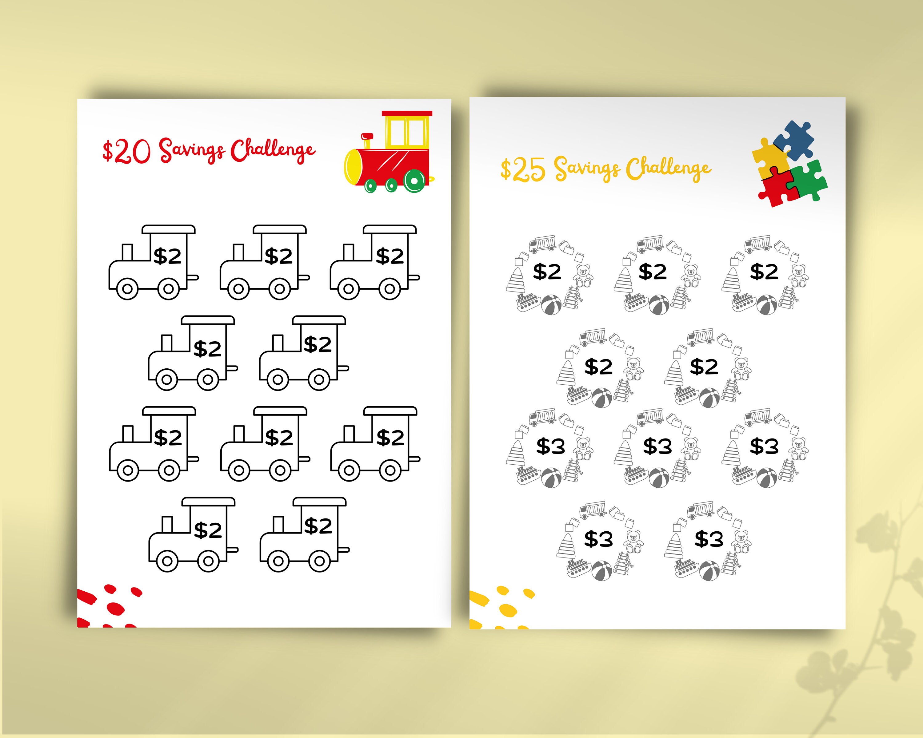 Kids Savings Challenge Tracker, Savings Tracker Printable, Savings Goal ...