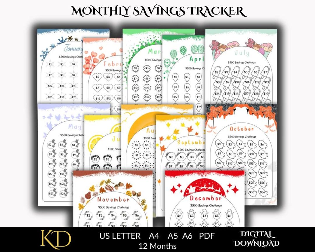 Monthly Savings Tracker Printable Budget Finance Tracker Pdf, Savings ...