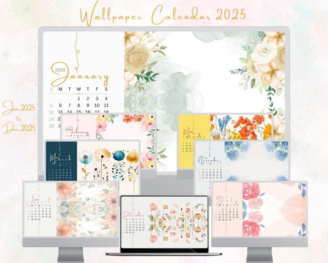 2025 Calendar Desktop Wallpaper Organizer, 2025 Calendar Wallpaper ...