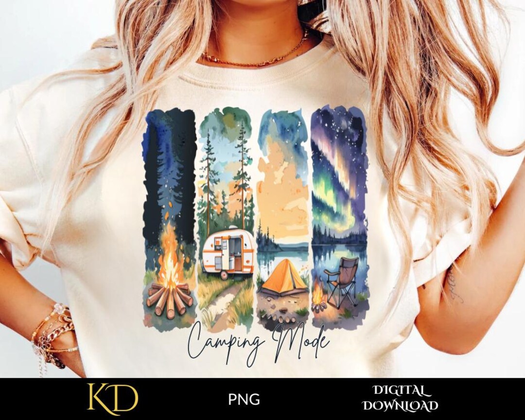 Camping Mode PNG Retro Summer PNG Family Adventure Camping Shirt Design ...