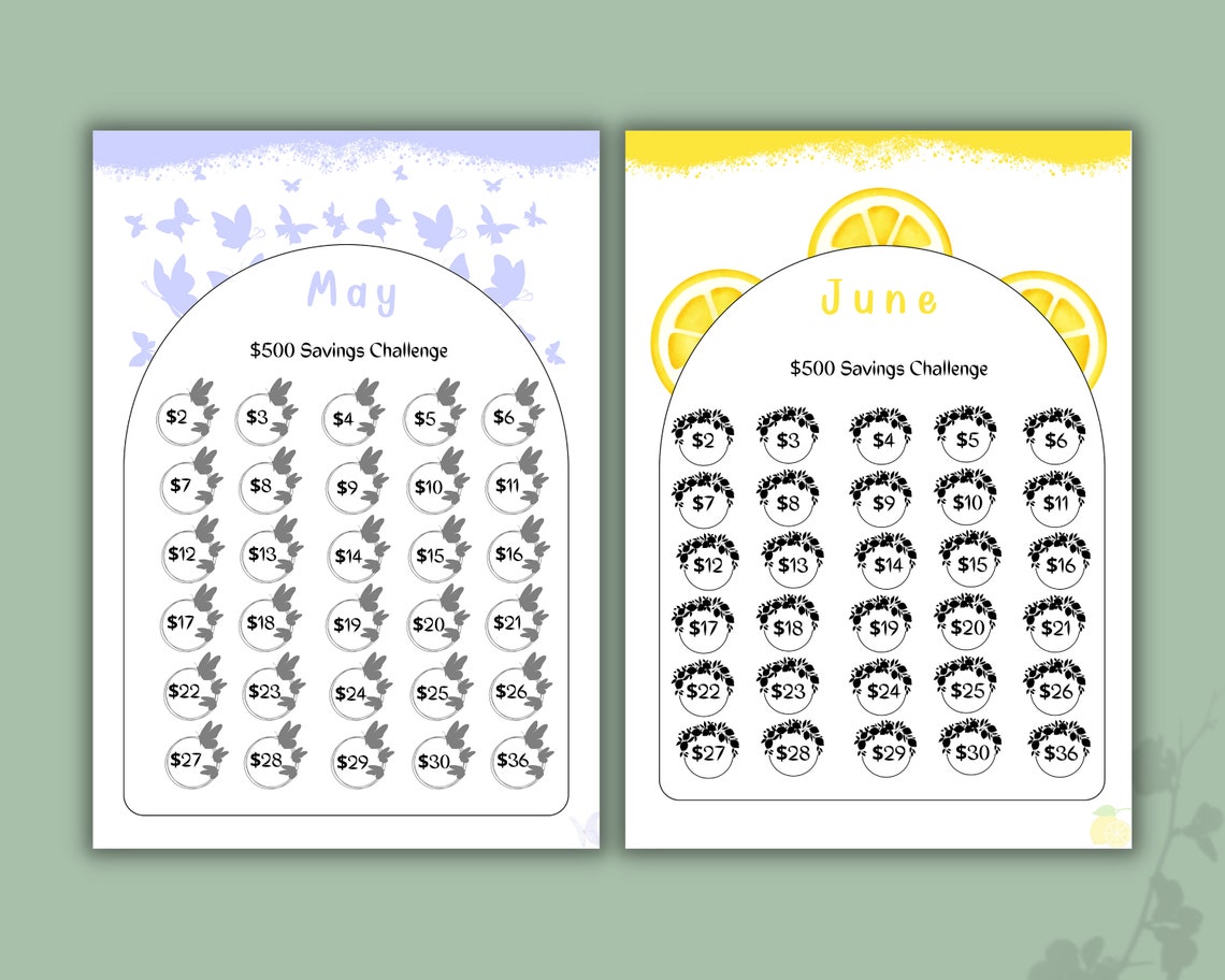 Monthly Savings Tracker & Printable Budget : Save Money and - Etsy
