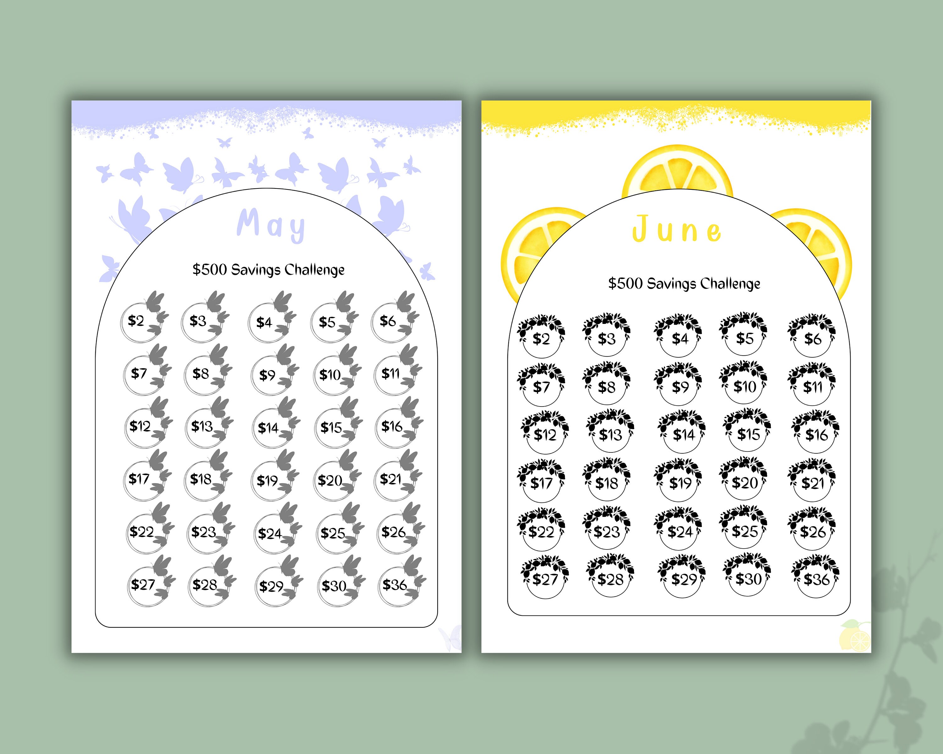 Monthly Savings Tracker & Printable Budget : Save Money and - Etsy