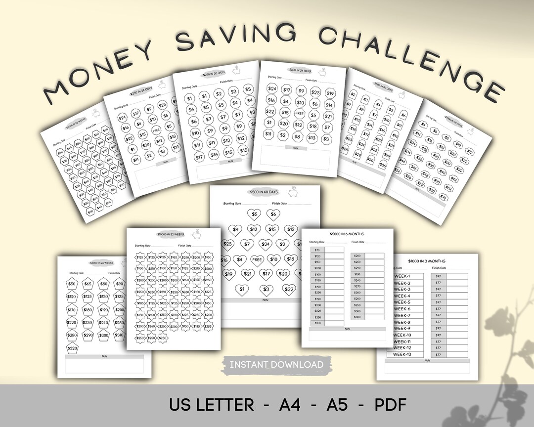 Money Saving Challenge, Save Money & Achieve Your Savings Goal, Savings ...