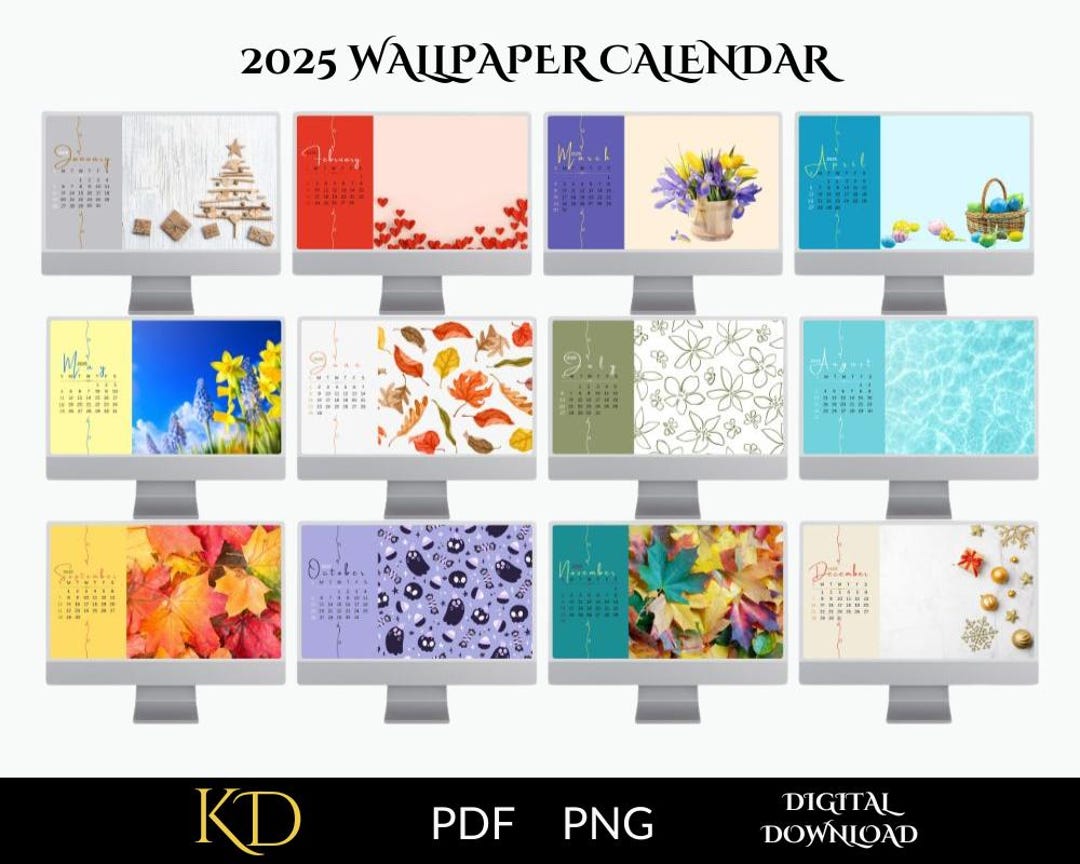 Desktop Calendar 2025 Wallpaper Organizer | 2025 Desk Calendar ...