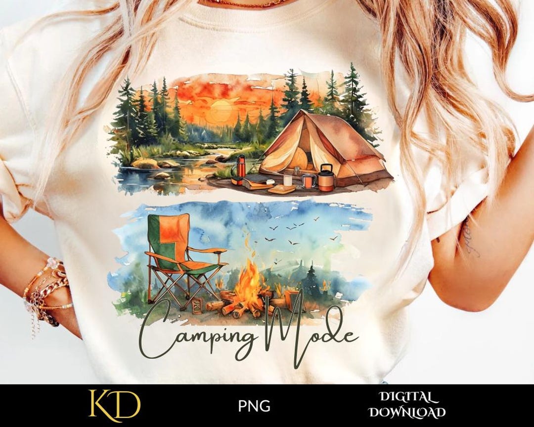 Camping Mode PNG Retro Summer PNG Family Adventure Camping Tee Design ...