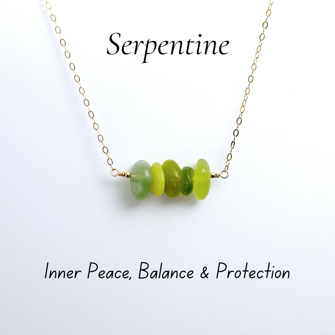 Serpentine Necklace, Serpentine Stone Jewelry, Serpentine Pendant ...