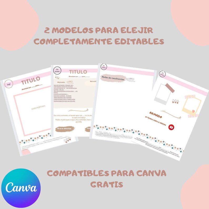 Downloadable Template for Printable Amigurumi Patterns, Using Canva ...