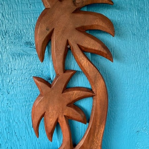 Wooden Palm Tree Wall Plaques, Set of 2, Tropical Decor, 16x 7 Inches ...