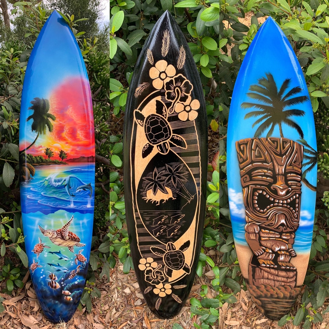 3 Set of Tropical Decorative Surfboards 39x 10 Each - Etsy