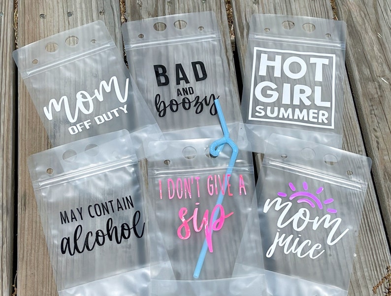 Reusable Drink Pouches With Straw Customizable Adult Juice | Etsy