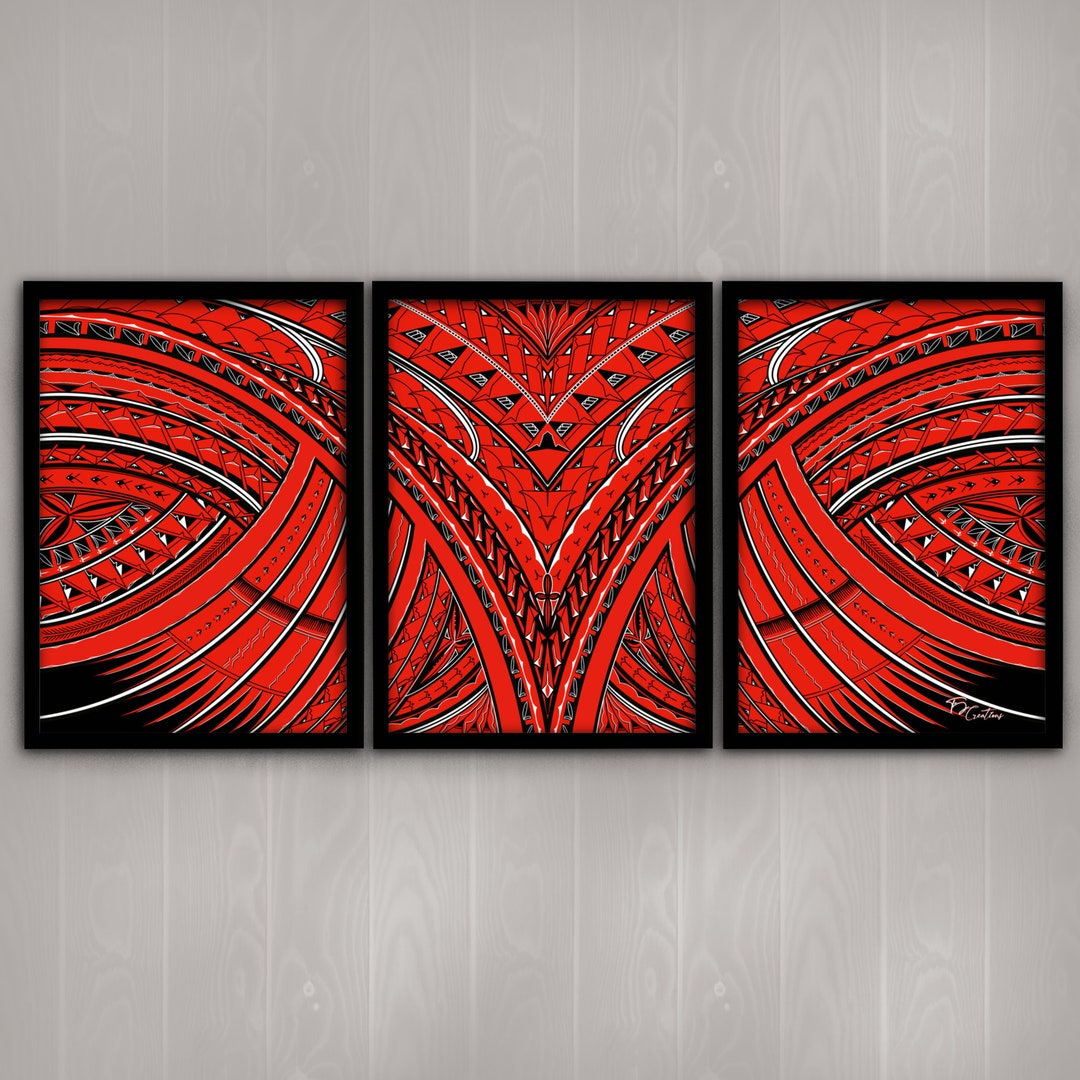 3-piece Polynesian Artwork, Home Decoration, Wall Handing, Signs, Gift ...