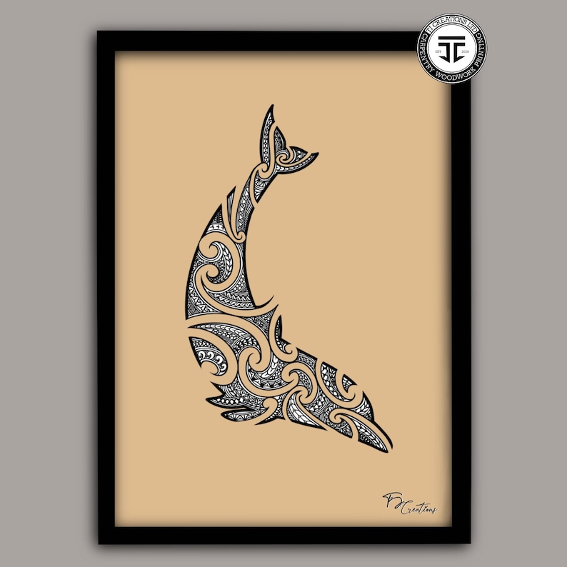 Dolphin Artwork Nautical Ocean Artwork Wall Decoration Polynesian ...