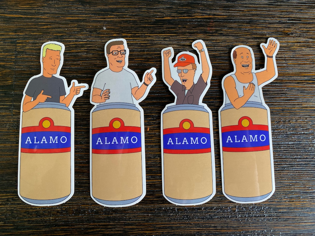 Alamo Beer King of the Hill Character Stickers - Etsy