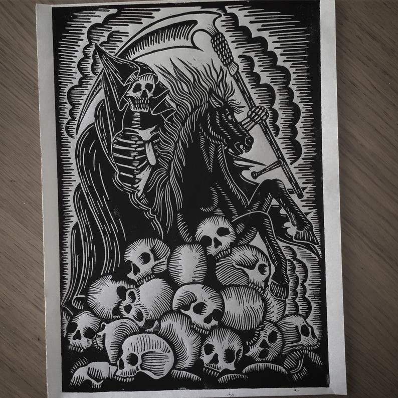 Grim Reaper on Horse - Etsy
