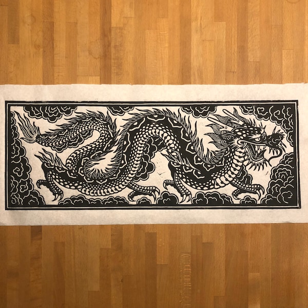 Dragon Lino Print - Etsy Ireland