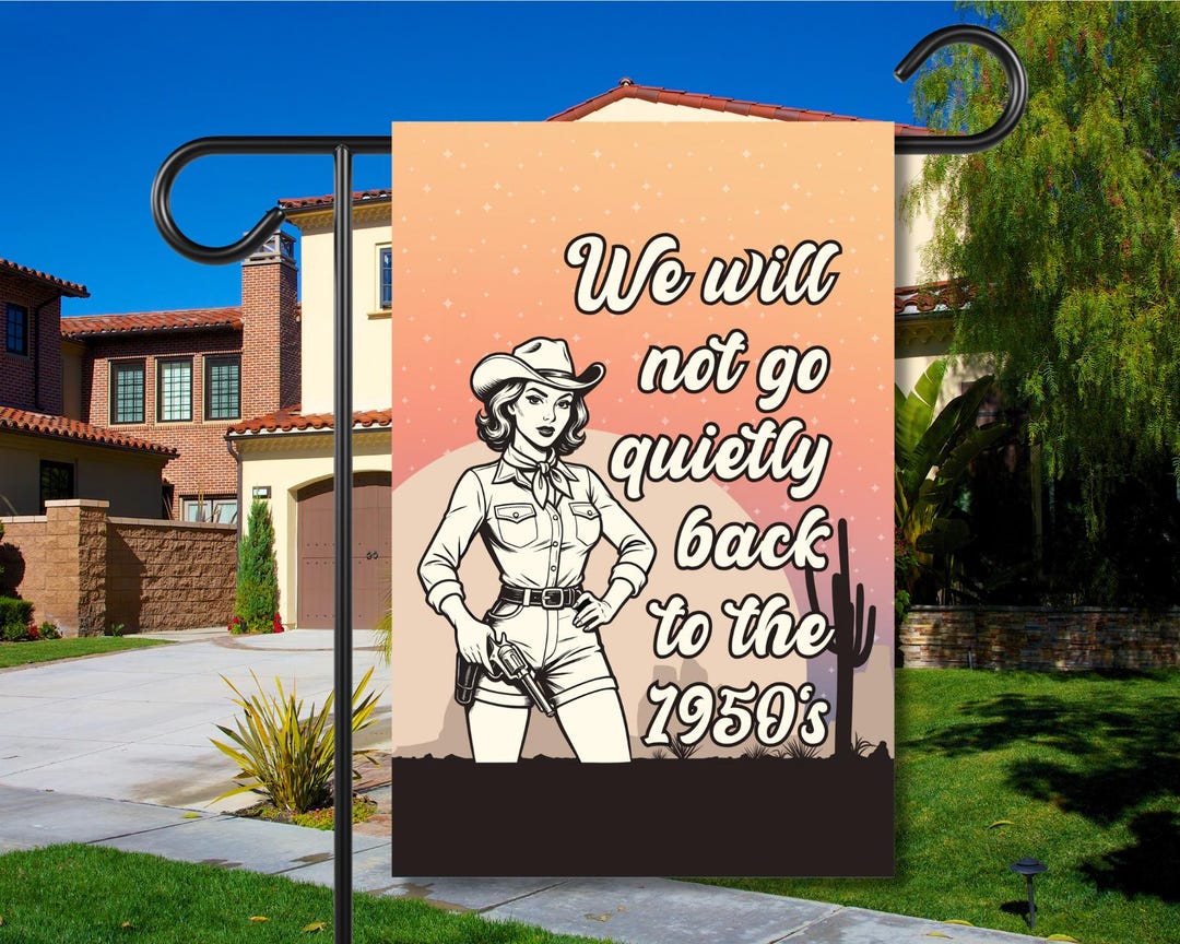 Vintage Cowboy Garden Banner, Western Outdoor Decor, Retro Garden Flag ...