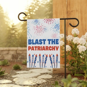 Blast Patriarchy 4th July Yard Sign Summer Fireworks Garden Flag ...