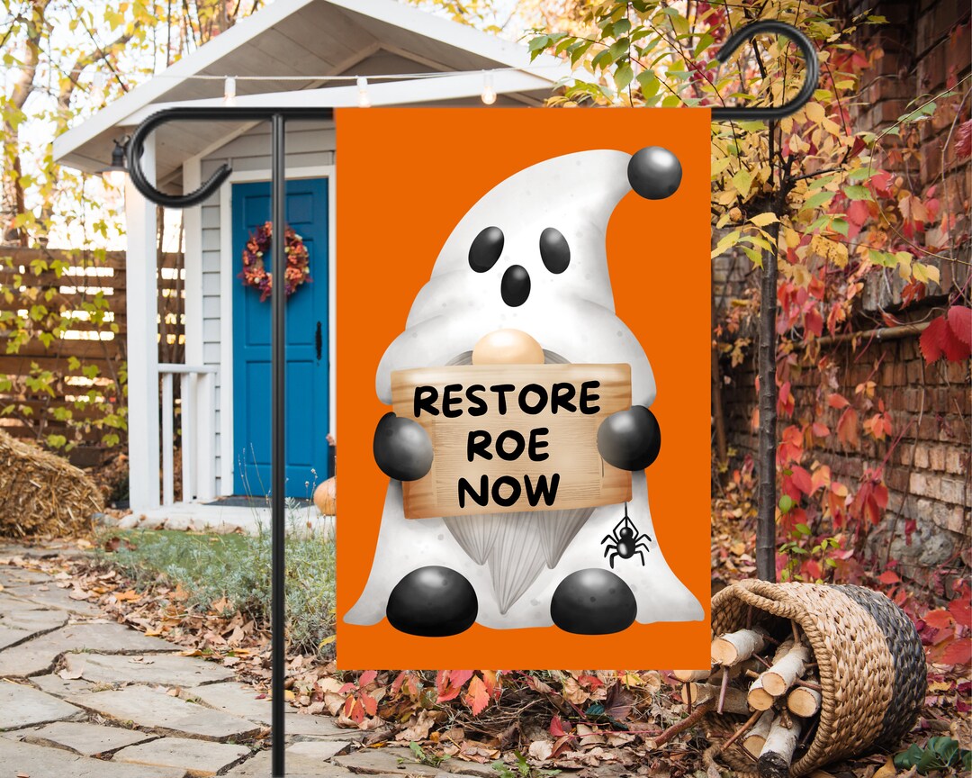 Restore Roe Gnome Halloween Yard Flag Pro Choice Political Liberal Lawn ...