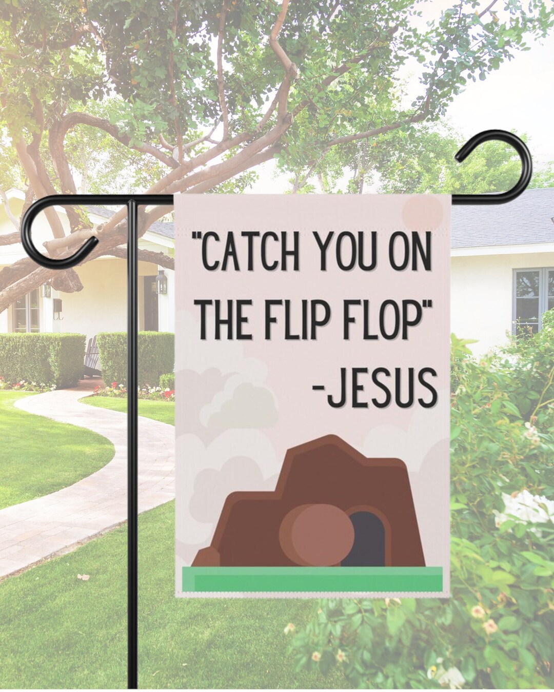 Jesus Catch You on the Flip Flop Easter Yard Flag Office Resurrection ...