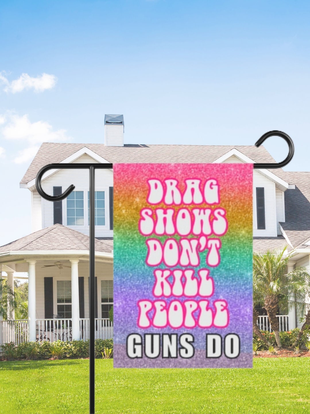 Drag Shows Don't Kill People Guns Do LGBTQ+ Yard Sign Ban Bullets Retro ...