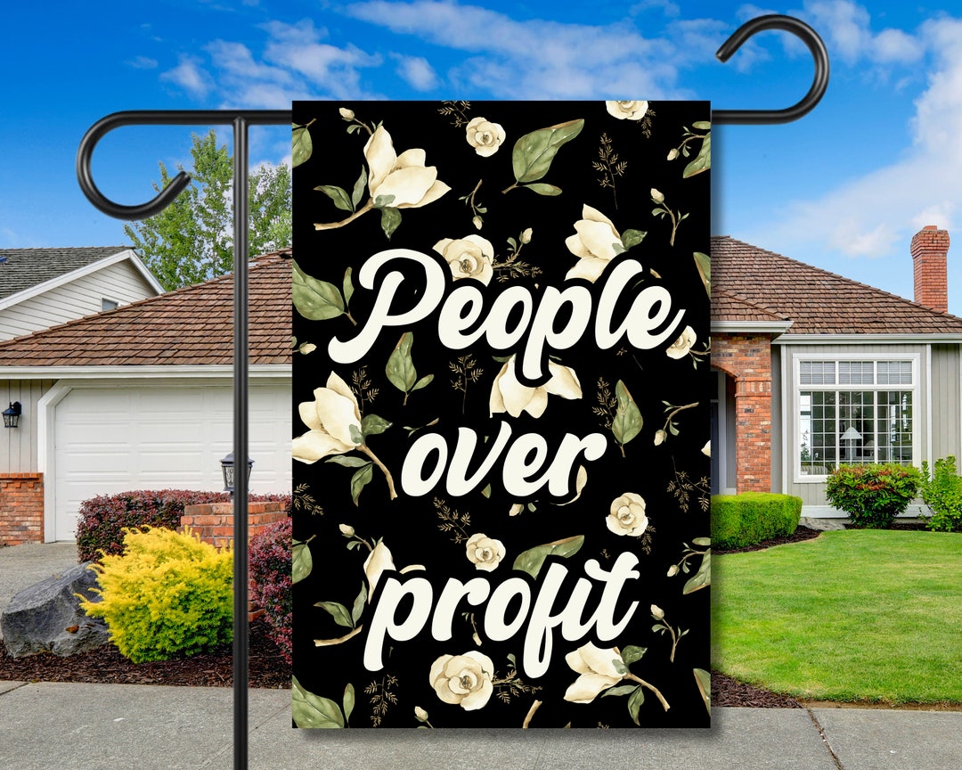 Liberal Progressive People Over Profit Yard Flag Flower Boho Grandma ...
