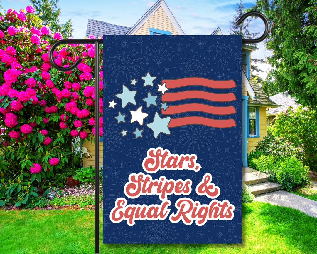 Stars Stripes Equal Rights LGBTQIA Pride Yard Flag July 4th Patriotic ...
