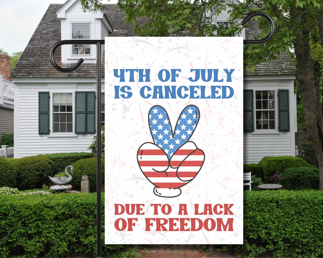 Leftist Progressive 4th of July Yard American Flag We're Not Free ...