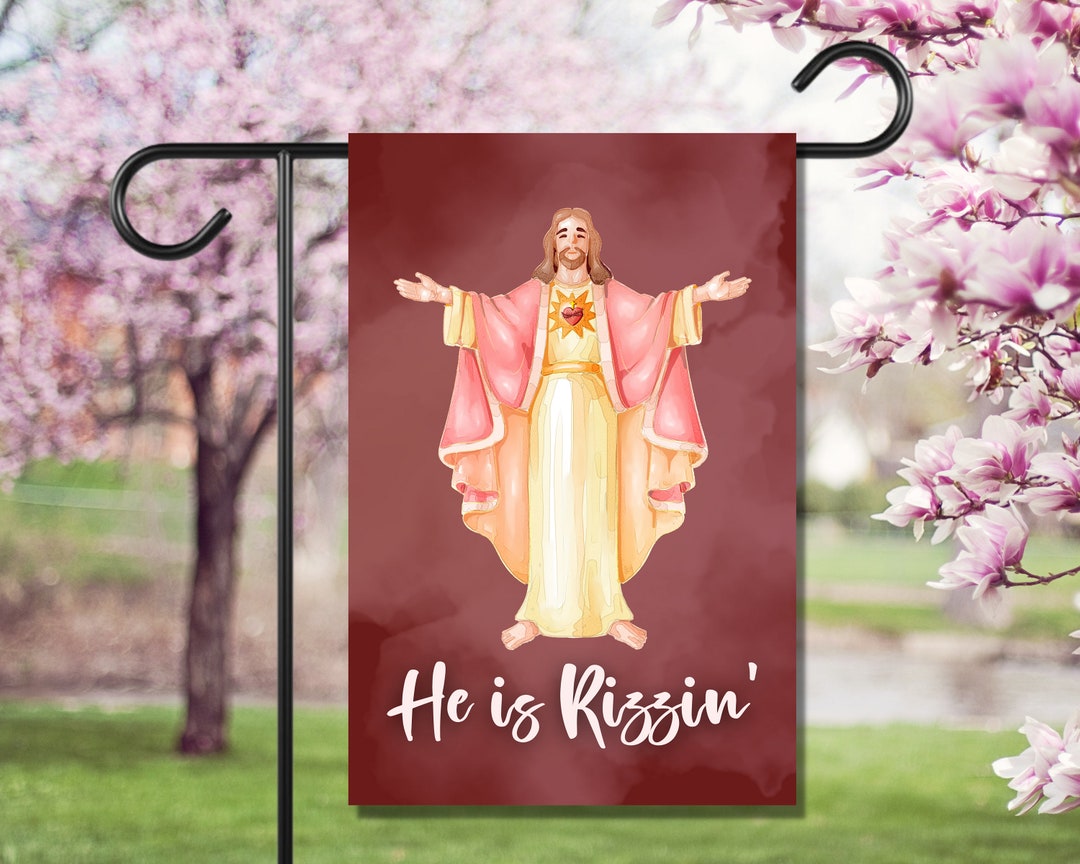 He is Rizzin' Funny Jesus Easter Slang Sarcastic Atheist Agnostic Anti ...