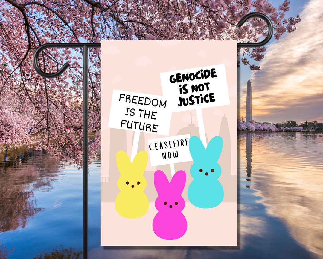 Anti Genocide War Protest Sign Freedom Ceasefire Marshmallow Easter ...