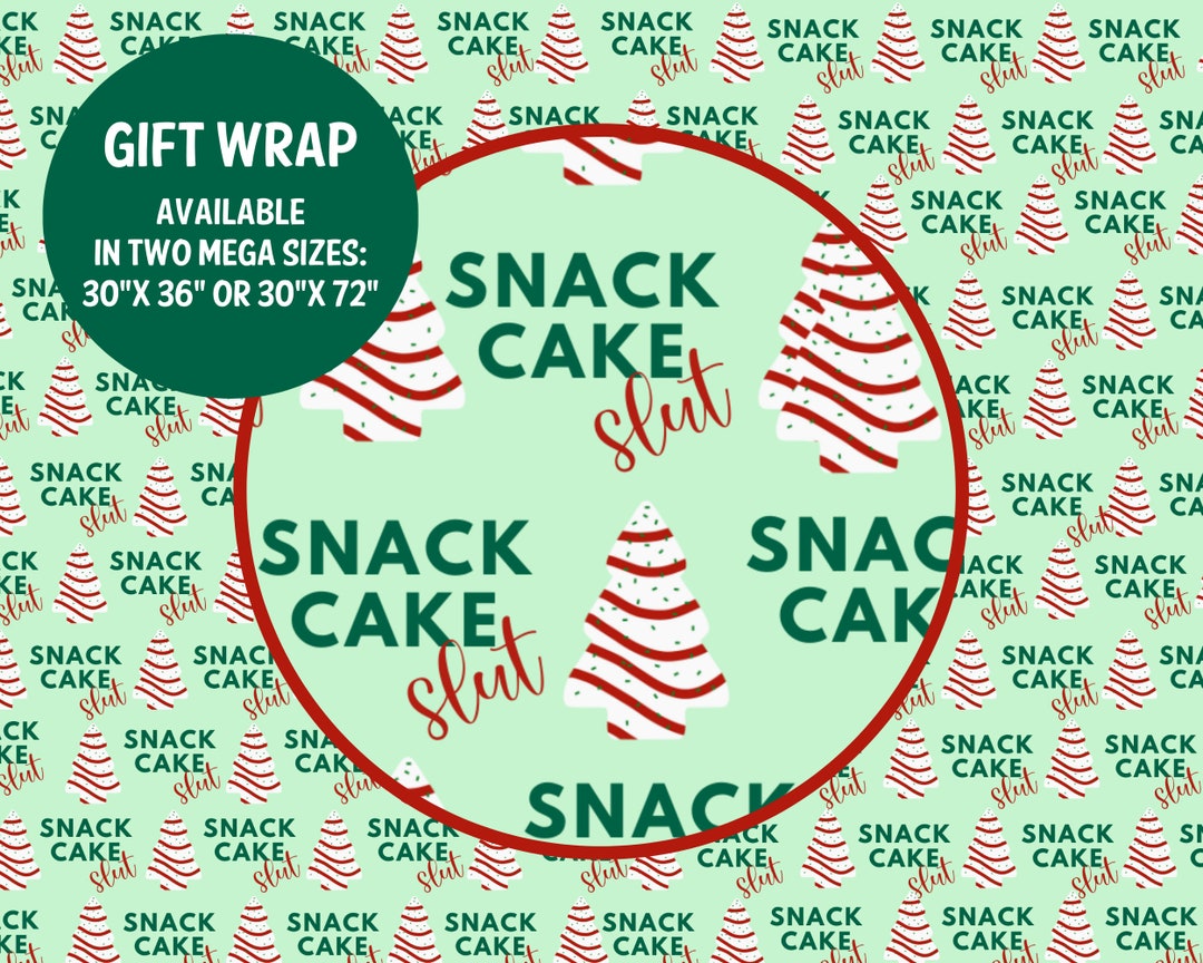 Christmas Tree Snack Cake Subversive Gift Wrap Little Debbie Slut ...