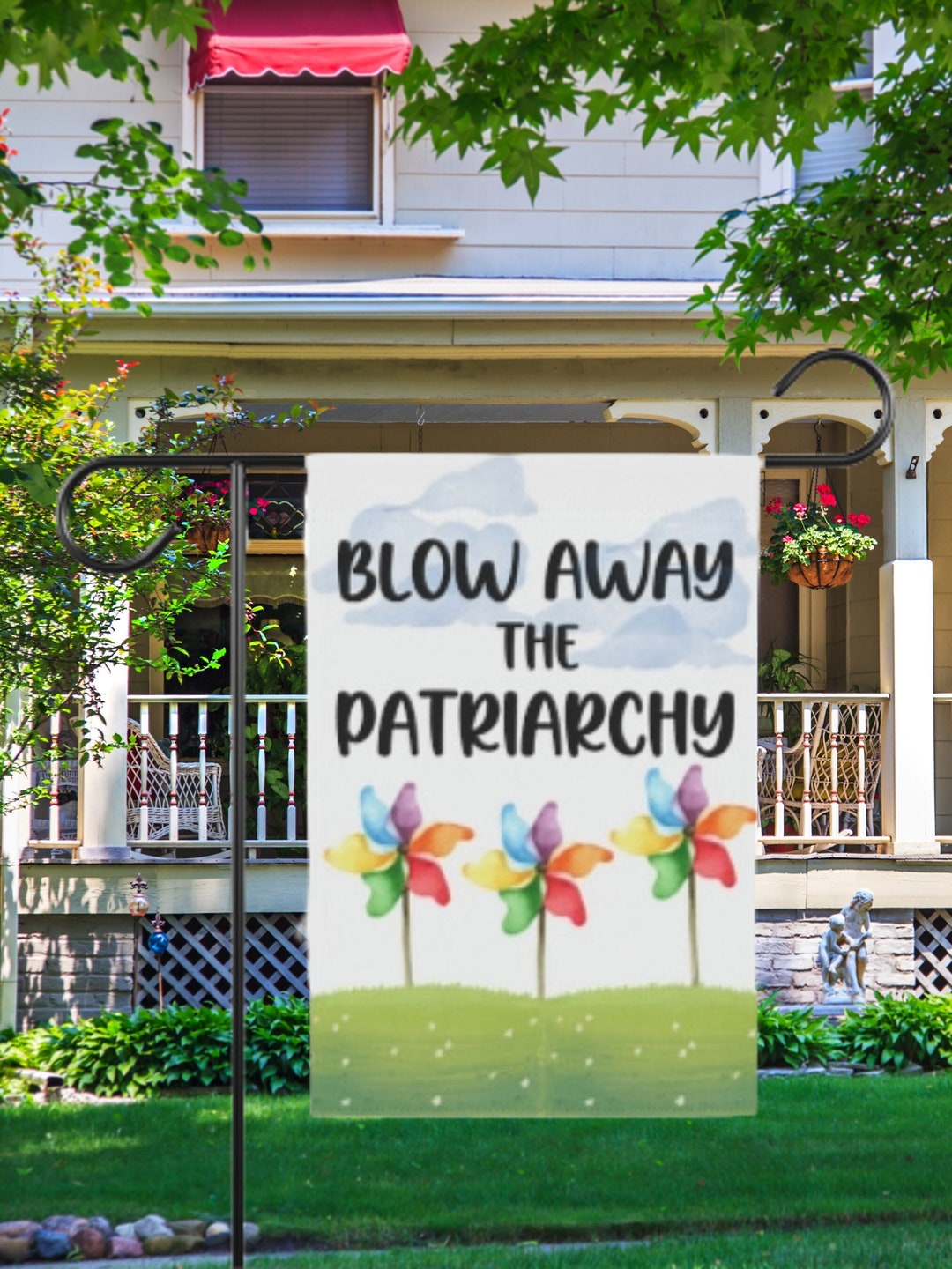 Blow Away Patriarchy Yard Flag Pinwheel Summer Garden Banner Seasonal ...