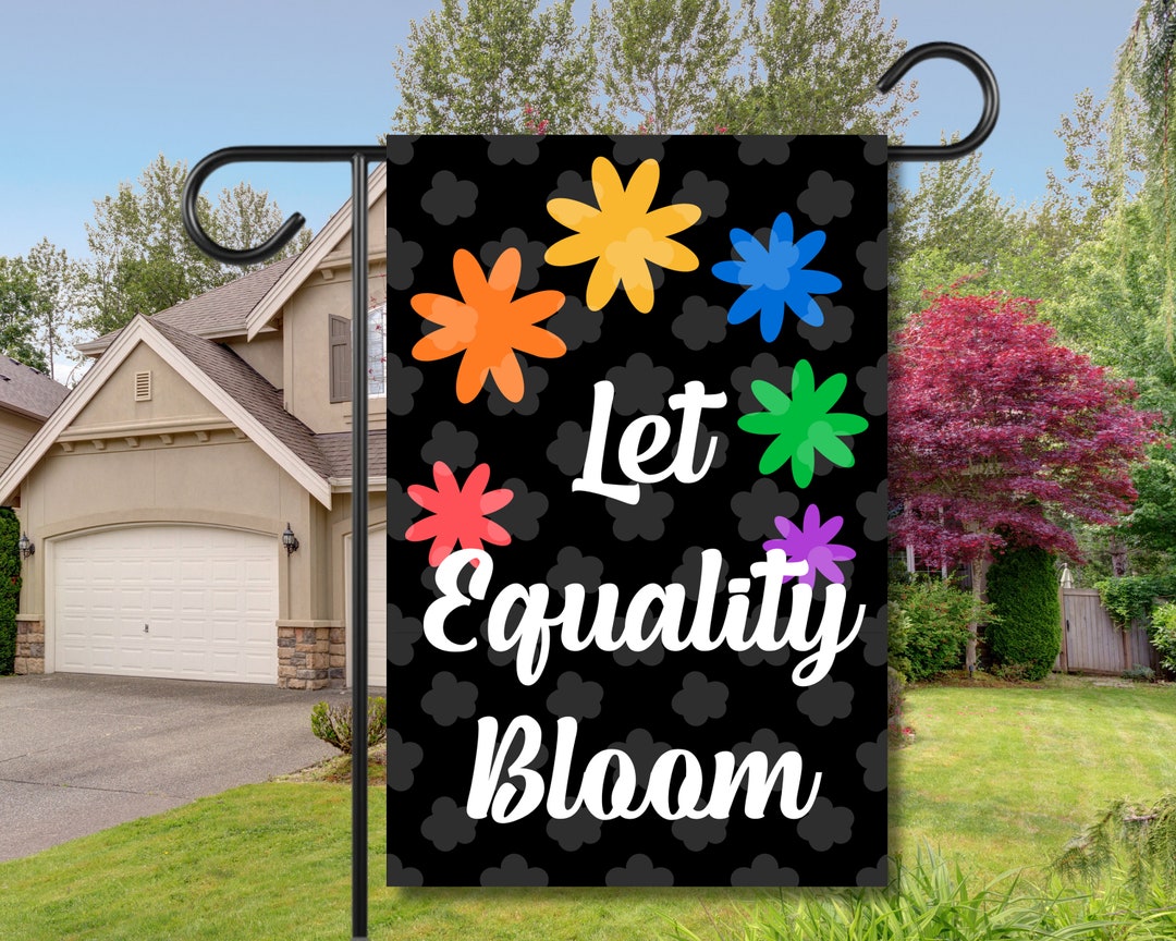 LGBTQIA Pride Yard Flag Let Equality Bloom Garden Banner Equal Rights ...