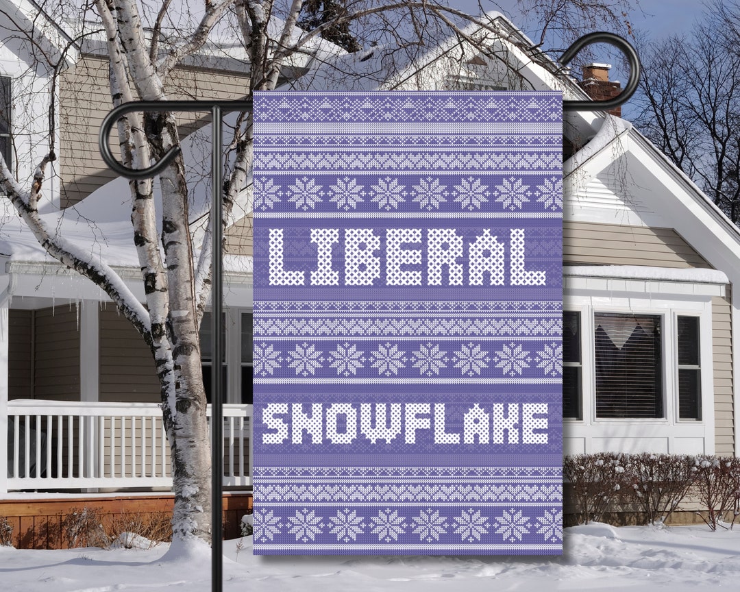 Liberal Snowflake Christmas Yard Flag Pro Choice Holiday Lawn Sign ...