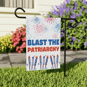 Blast Patriarchy 4th July Yard Sign Summer Fireworks Garden Flag ...