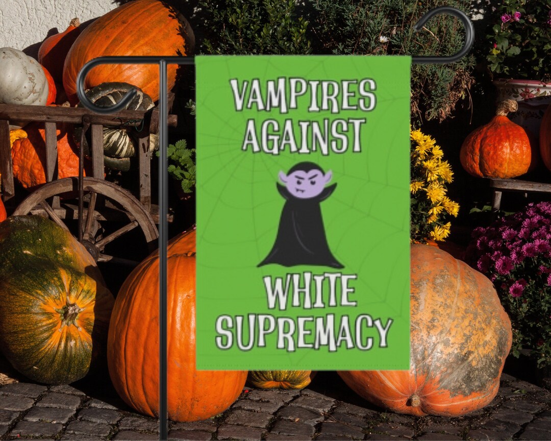 Liberal Anti Racist Halloween Yard Flag BIPOC Ally Political Lawn Sign ...