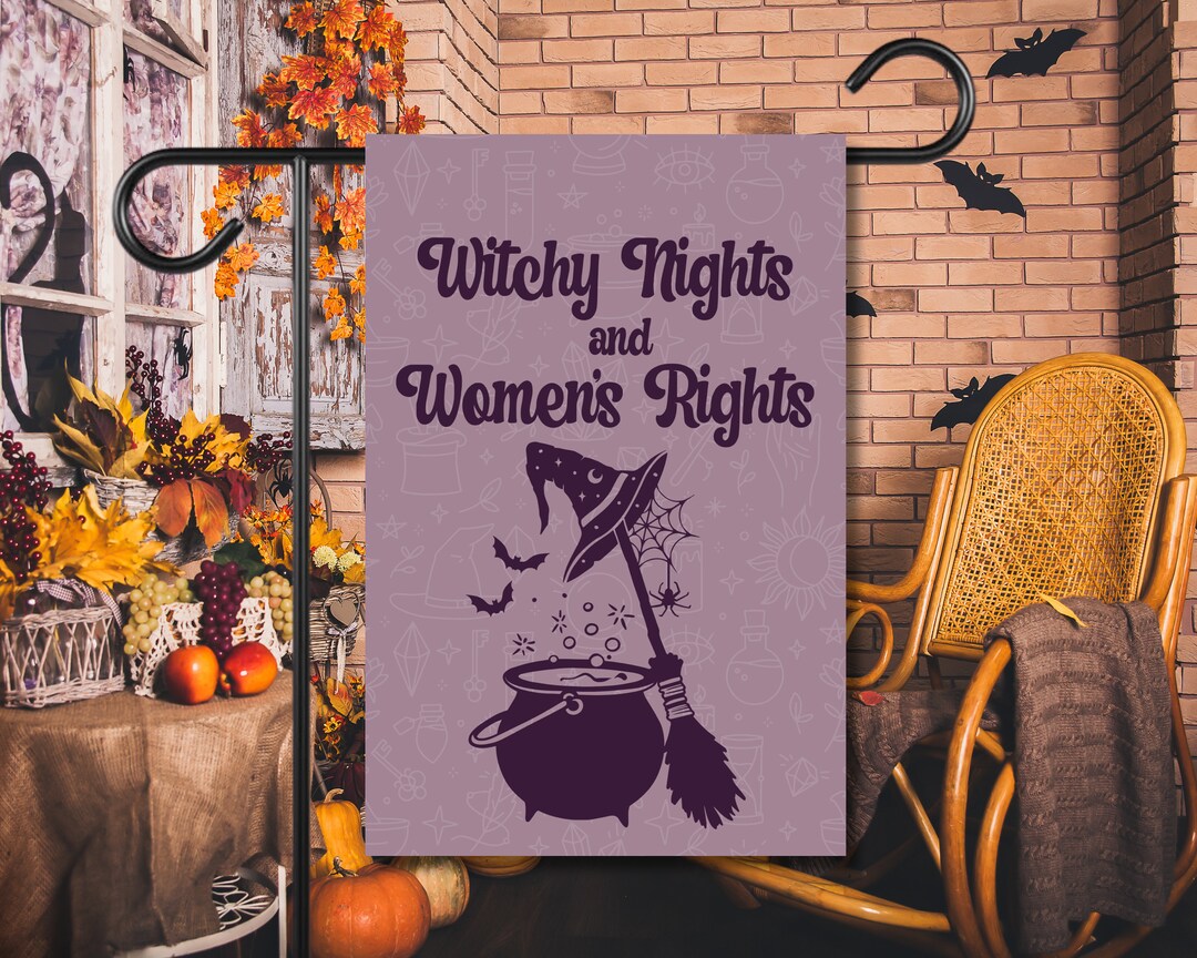 Feminist Witch Halloween Yard Flag Women's Rights Holiday Seasonal ...