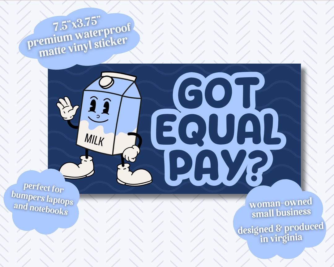 Equal Pay Bumper Sticker Groovy Mascot Character Leftist Retro Liberal ...