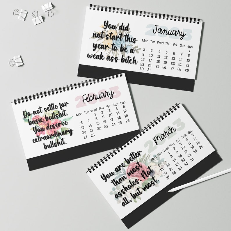 Twisted Motivation 2023 Desktop Calendar Funny Sassy Vintage - Etsy