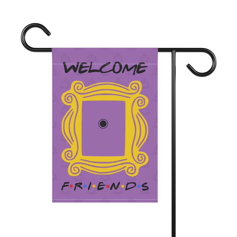 Welcome FRIENDS TV Show Purple Peep Hole Yellow Frame Funny Classic ...