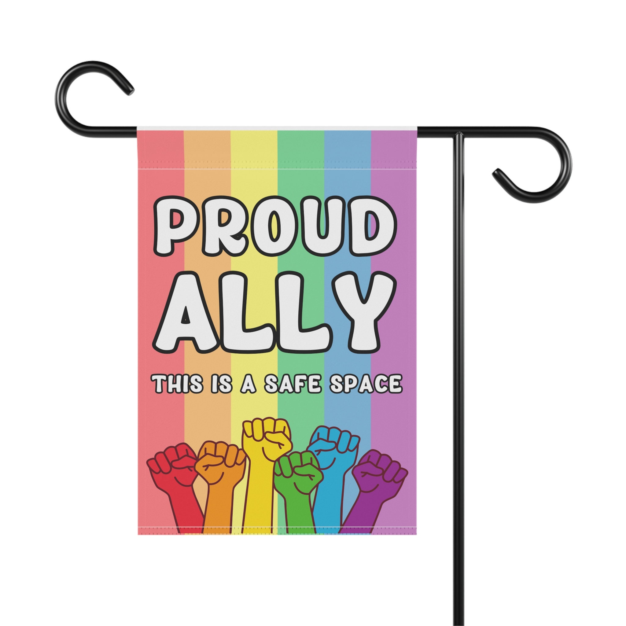 Proud Ally You Are Safe Here Yard Flag LGBTQ Supporter Gay Pride House ...