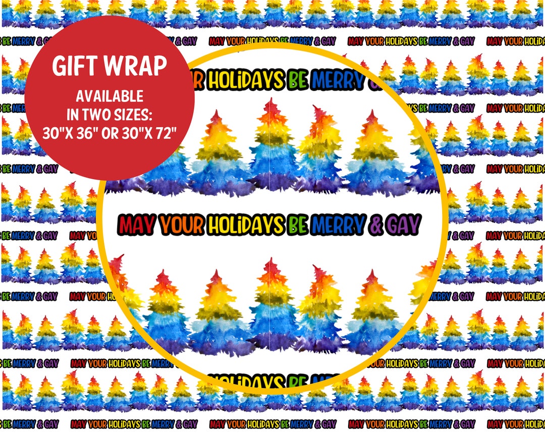 Merry & Gay LGBTQIA Christmas Wrapping Paper Lesbian Bi Trans Queer ...