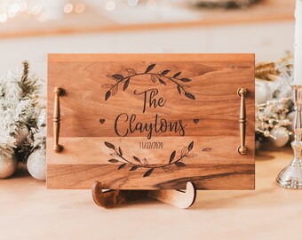 Personalized Serving Tray Olive Wood Epoxy Resin Customized Charcuterie ...