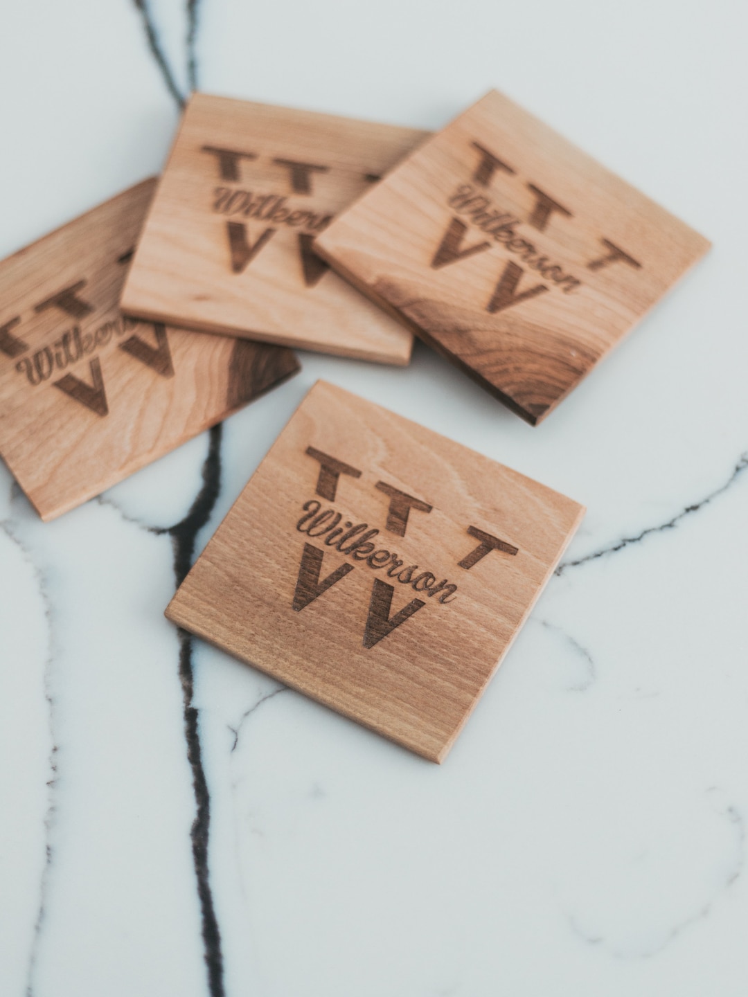 Personalized Wooden Coaster Set | Custom Wood Coaster | Engraved ...